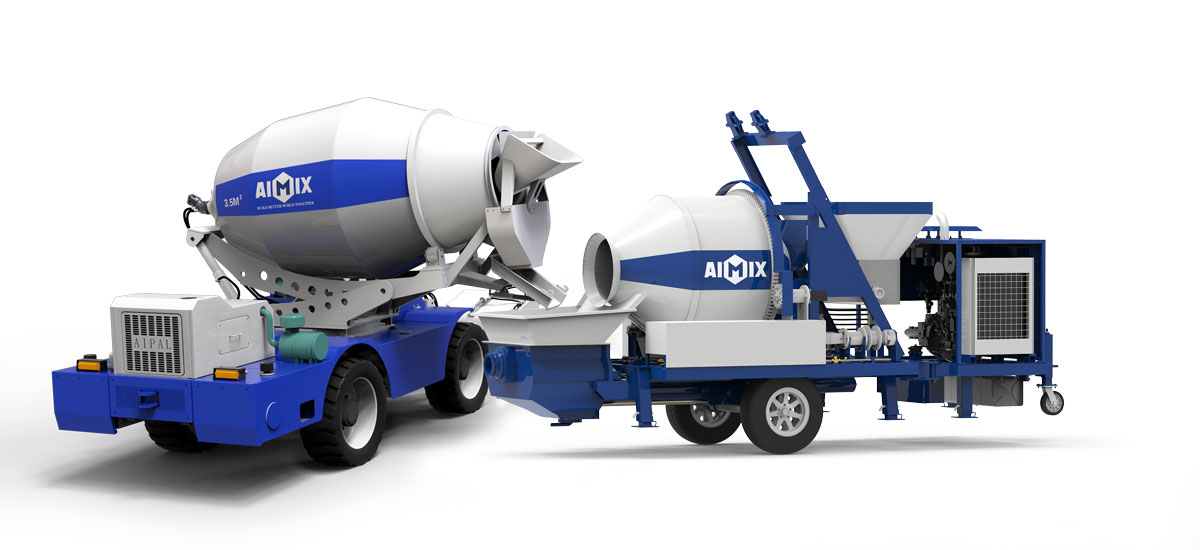 Self Loading Concrete Mixer With Pump - Self Load Materials - Low Cost