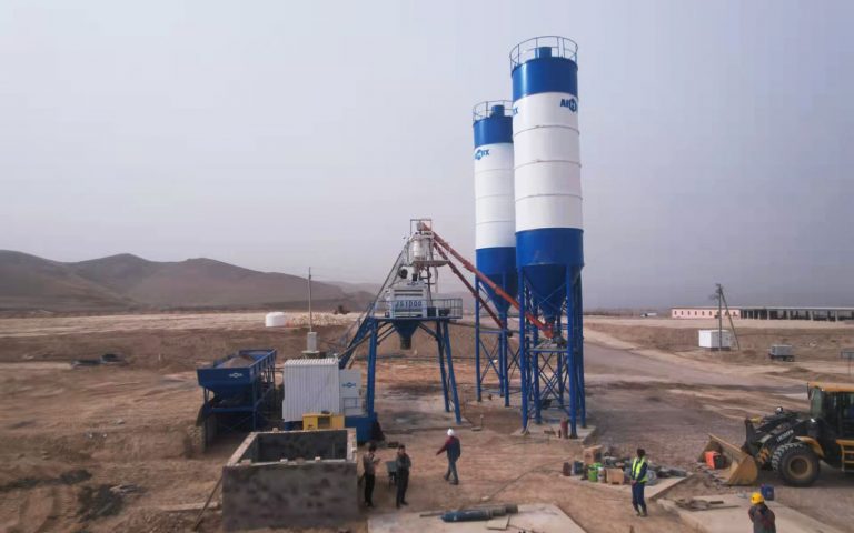 The Installation Of AJ-50 Hopper Batching Plant In Uzbekistan