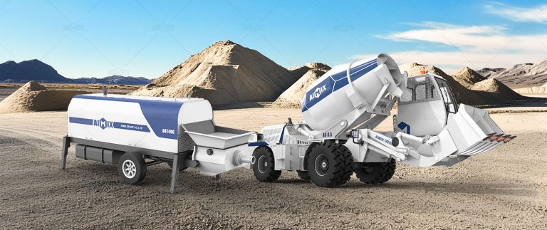 Concrete Pump - Aimix Concrete Production Or Pouring Equipment