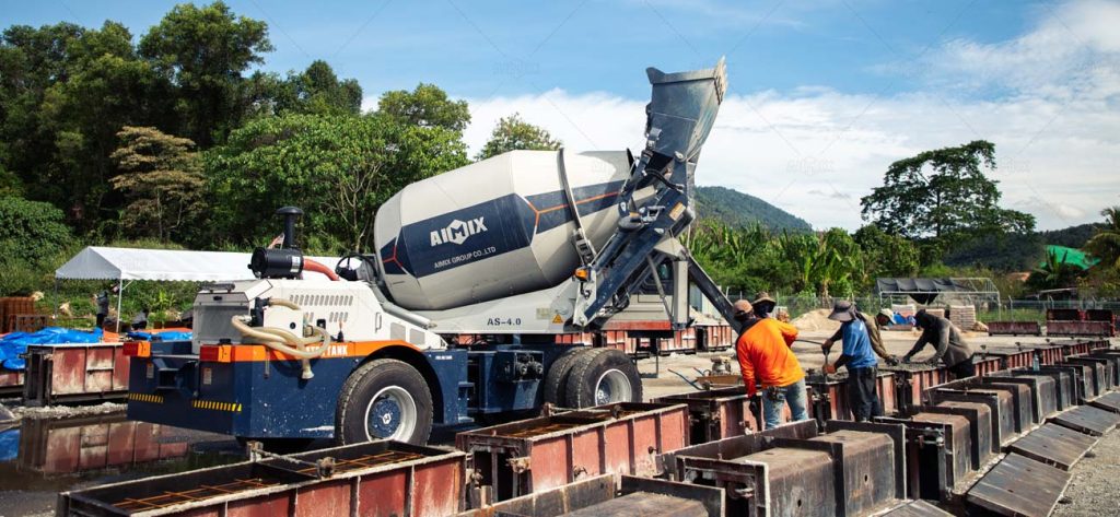Self-Loading Concrete Mixer for Precast Concrete Production in West ...